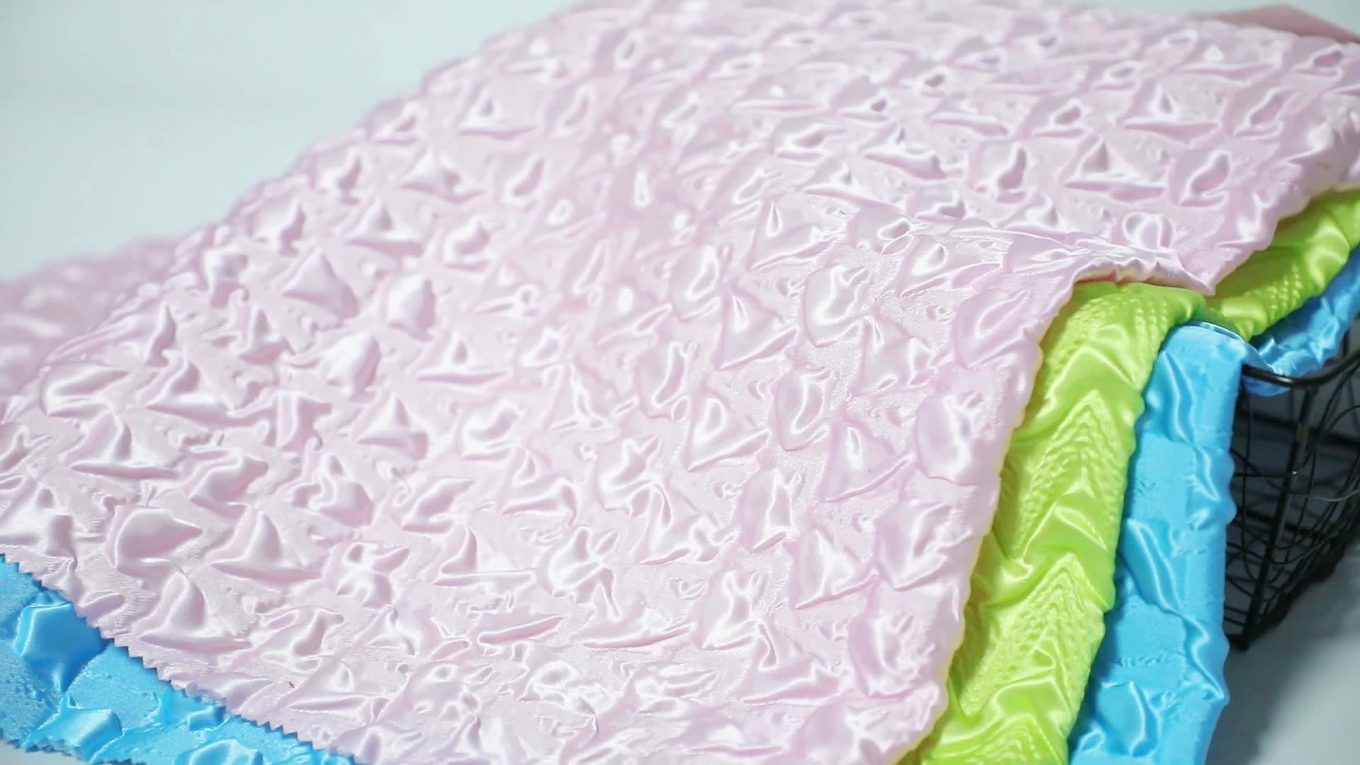 Silk Satin Lamination Mesh Fabric 100% Polyester Embossed Polyurethane ...