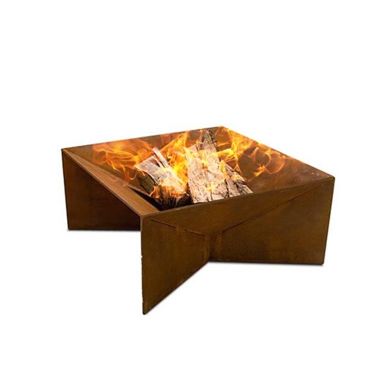 Custom Portable Steel Fire Pit Wood Burning Garden Outdoor Bbq Corten ...