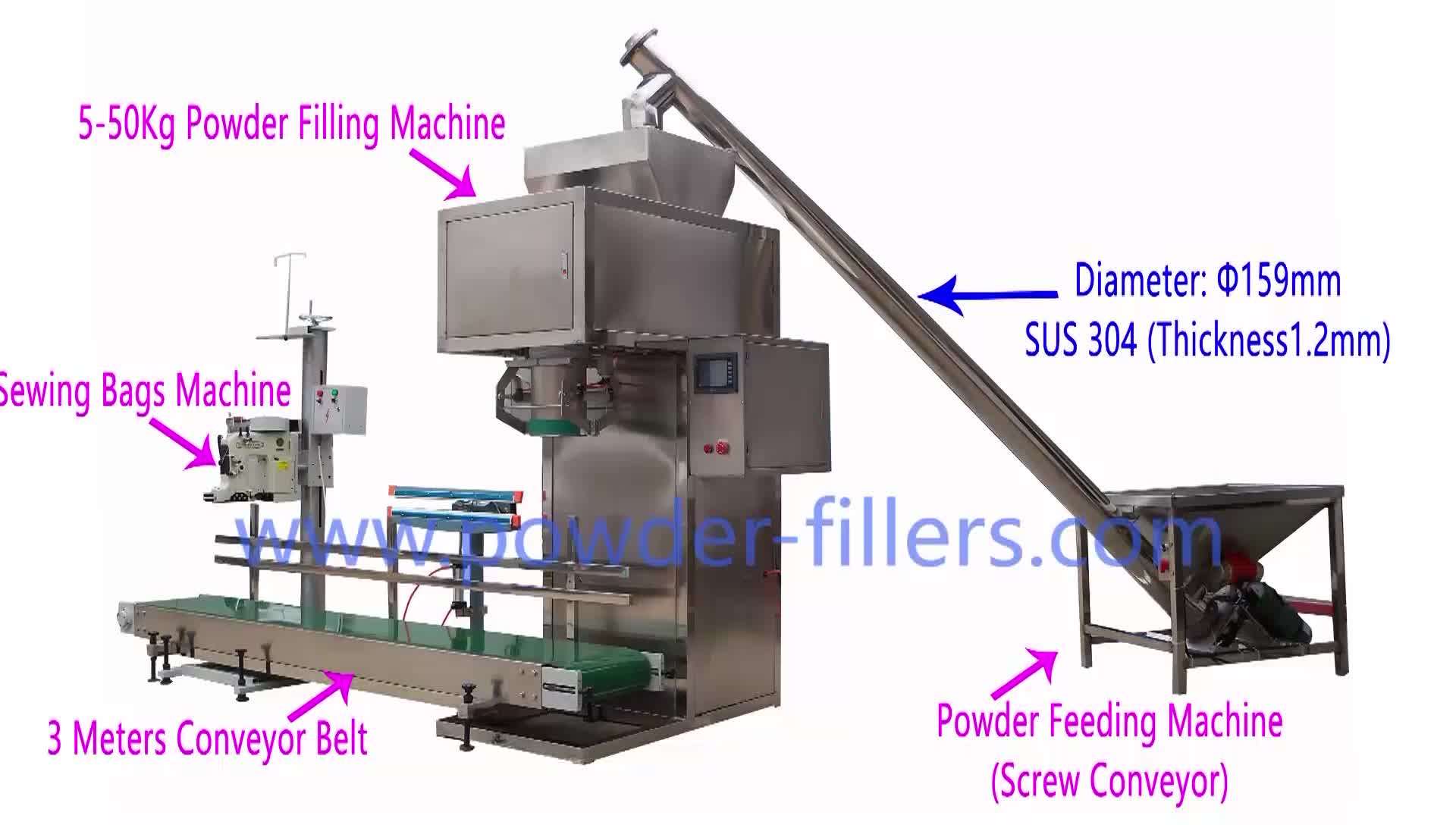 Flour Powder Bag Filling Sealing Packing Machine / Bagging Filling ...