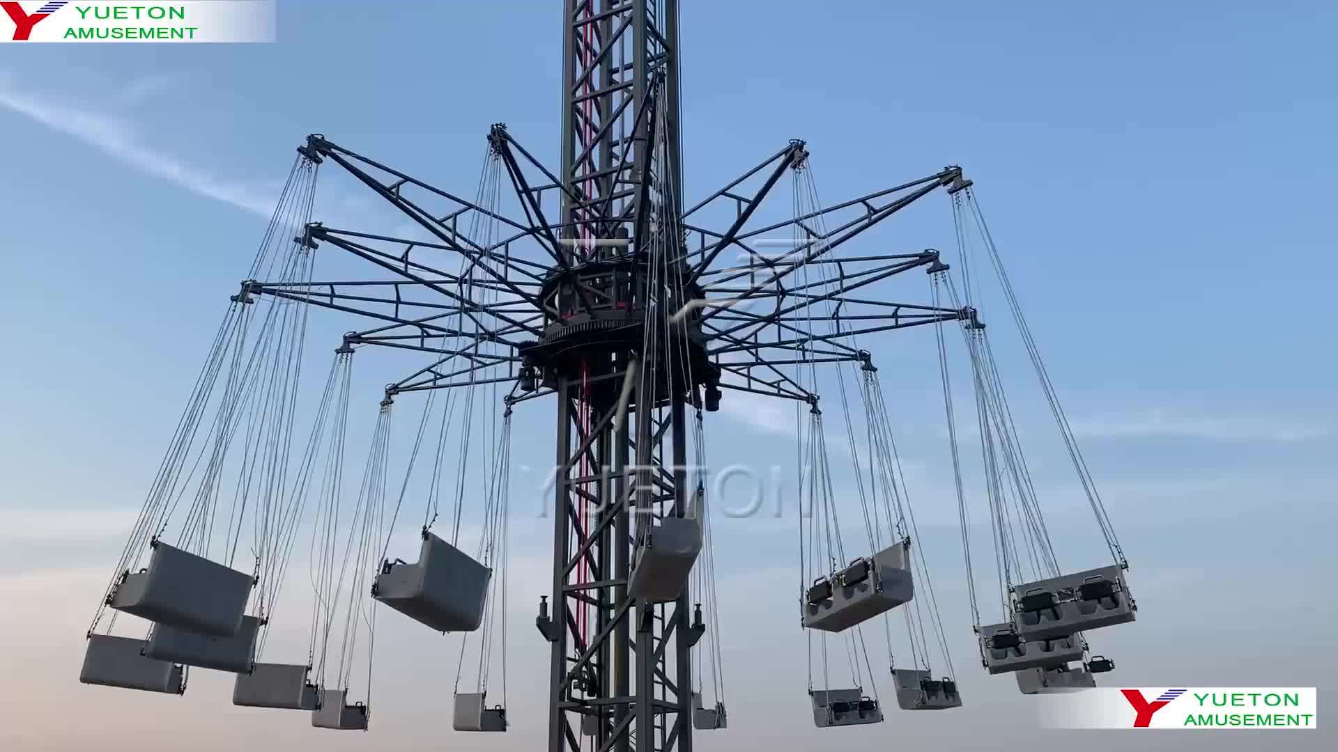 Amusement Park Rides 52m Free Fall Tower Rides Type Free Fall Sky Flyer ...