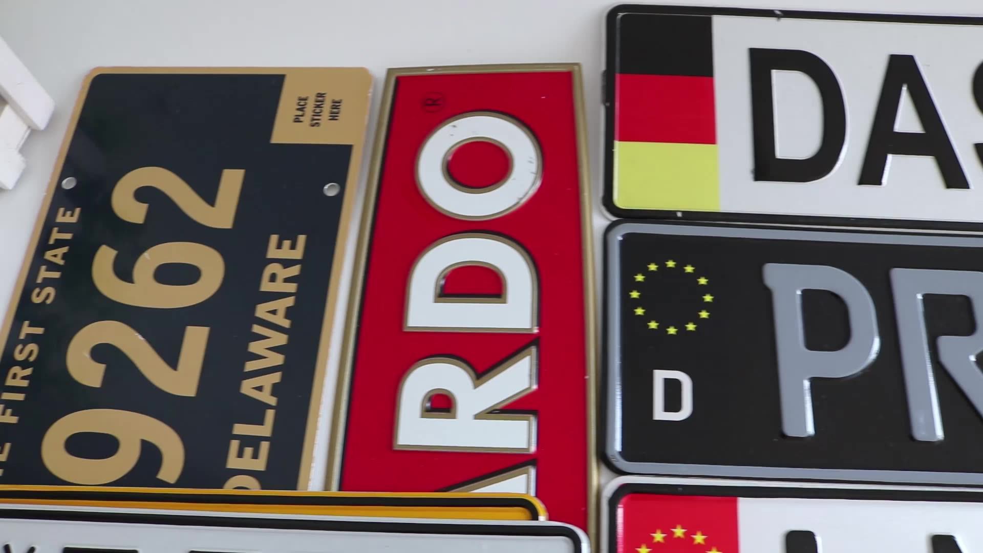 Decorative Aluminium Metal Logo Embossed Reflective Custom Car Licence ...