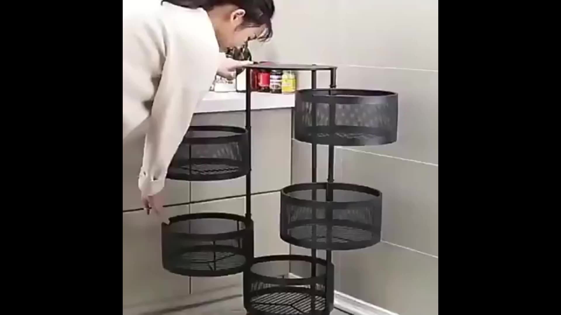 5 Tier Multi Layer Storage Rack Metal Sturdy Fruit Basket Kitchen ...