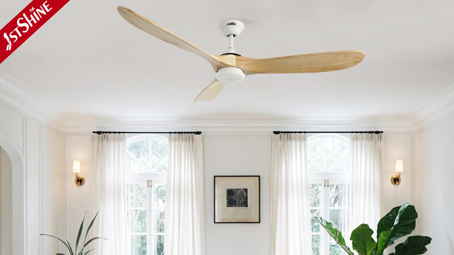 1stshine Led Ceiling Fan Design Decorative 3 Blade Remote Control ...
