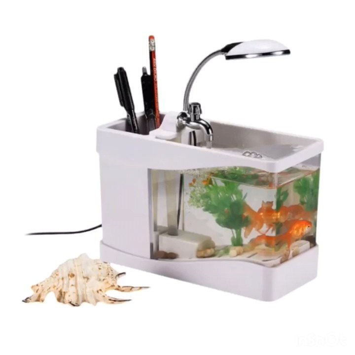Desktop Mini Usb Aquarium / Indoor Mini Fish Tank With Led Light - Buy ...