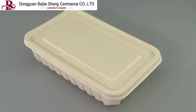 To Go Container Wheat Straw Fiber Pulp Bagasse Takeaway Disposable ...