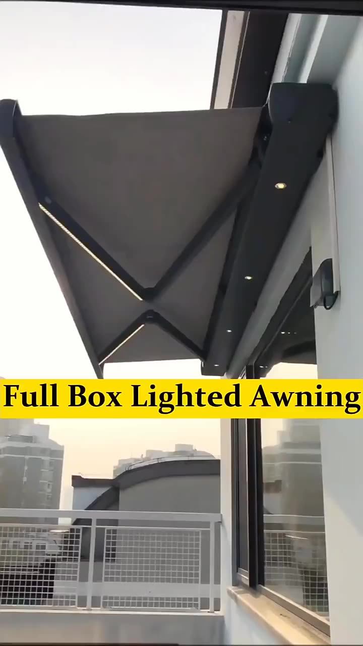 Retractable Cassette Awning Canopy Motorized Rain Automatic Arm Roof ...