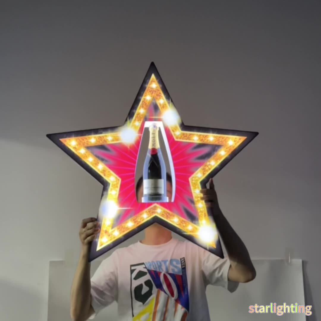 Starlighting Acrylic Stars Led Bottle Presenter Sign Champagne Vodka ...