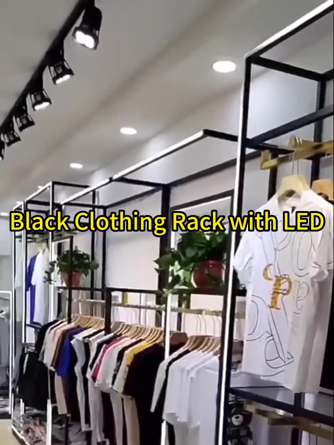 Custom Metal Cloth Display Stands Women Clothes Stand Black Clothing ...