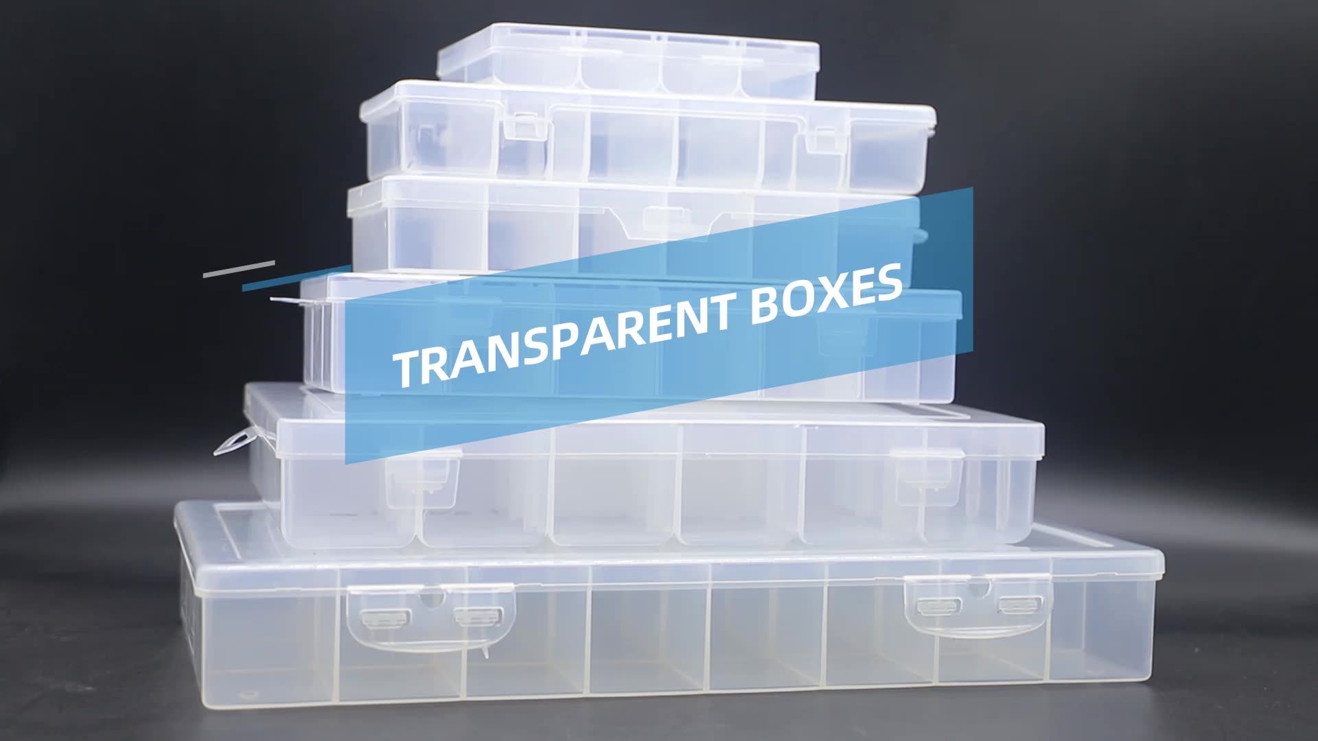 Clear Divided Hinged Keyway Plastic Storage Organizer Box With Dividers ...