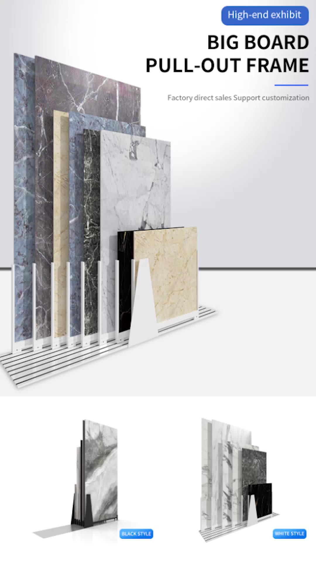 Tsianfan Custom Extendable Rail Displays Stand Tile Sample Rack Granite ...