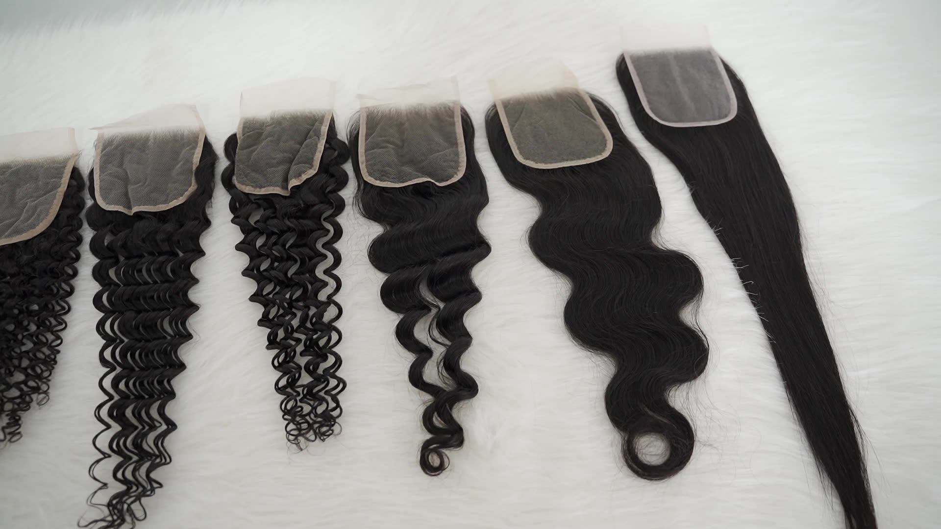 4x4 5x5 6x6 7x7 Swiss Lace Closure 100% Brazilian Human Hair ...