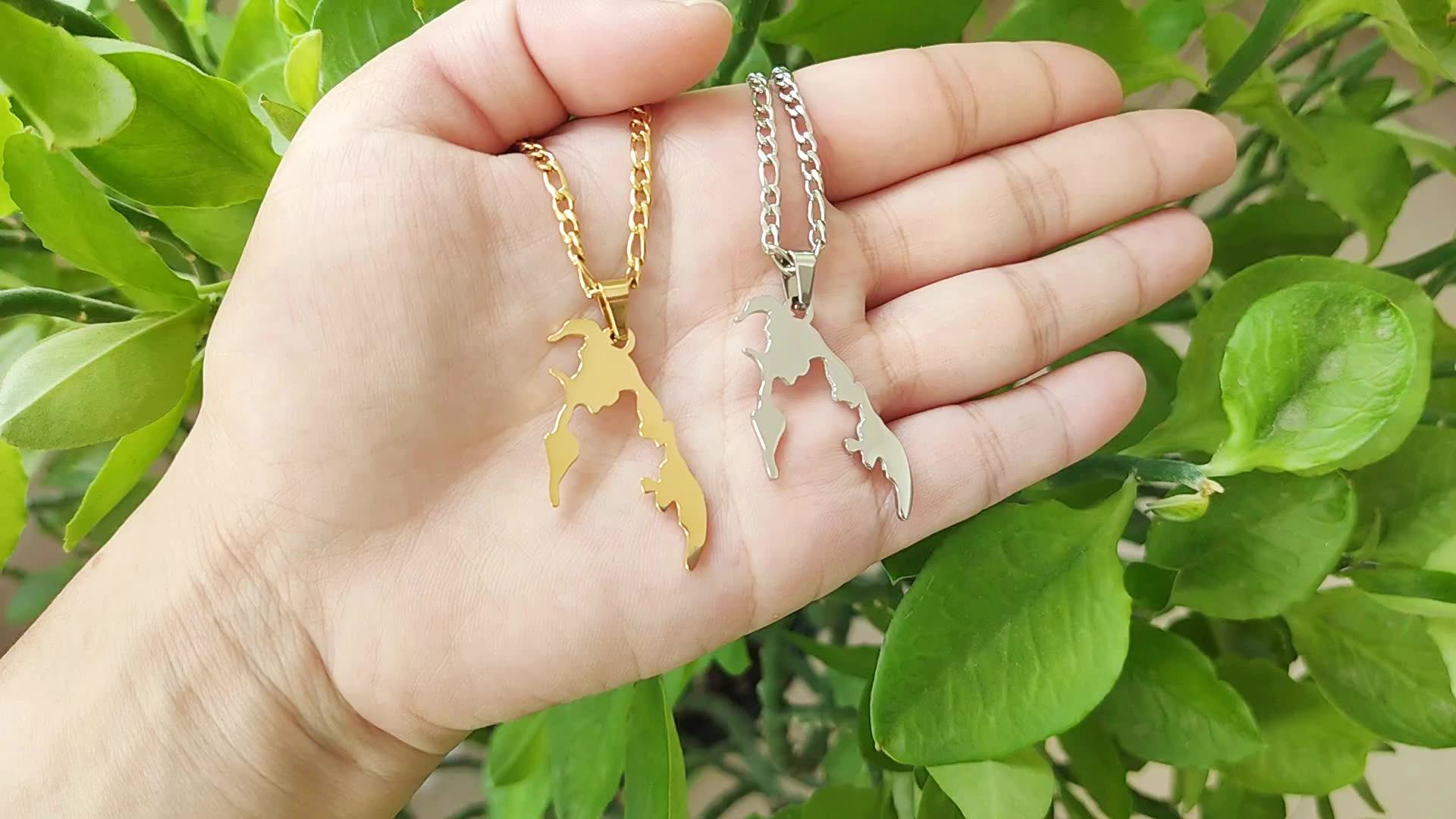 Tamil Eelam Map Pendant Necklace Gold Plated Jewelry Set Map Of Tamil ...