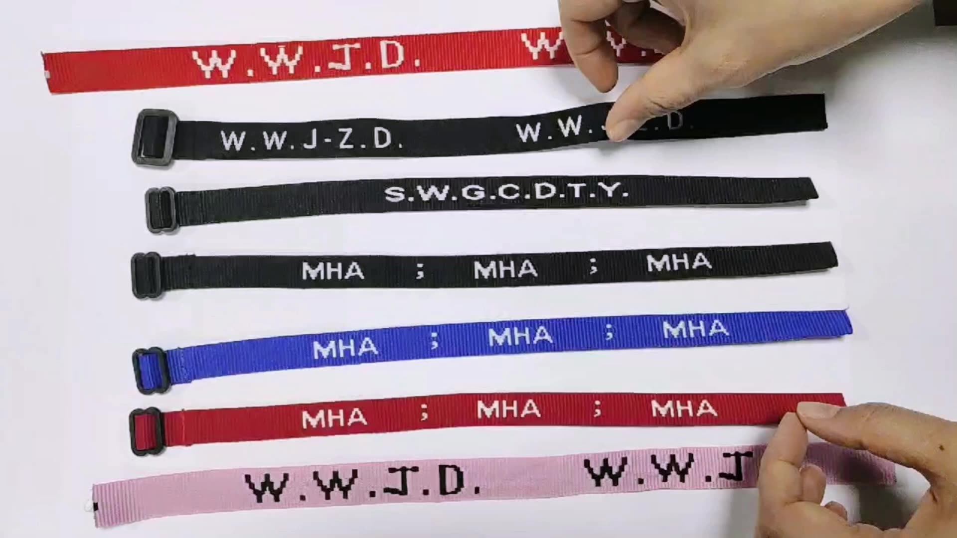 Customized Fabric Jacquard Polyester Event Wristband Wwjd Woven ...