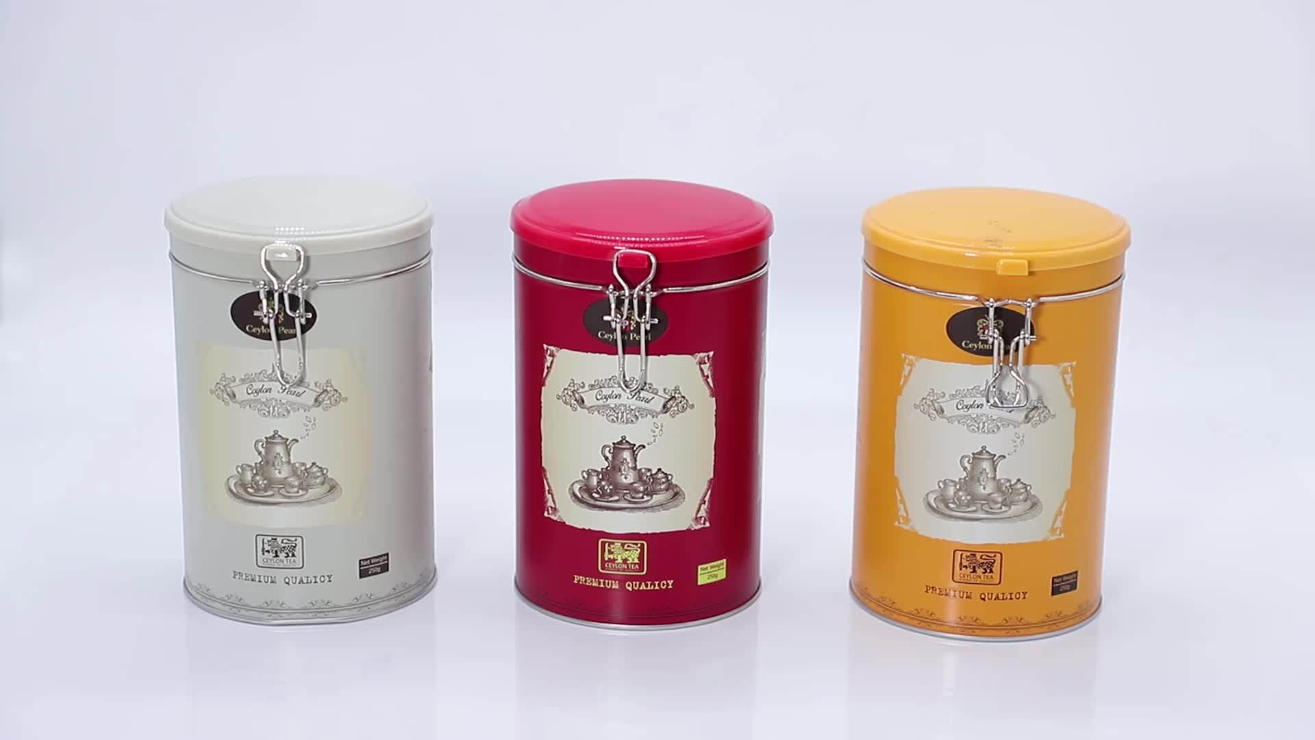 Cookie Use And Tin Metal Type Tinplate Gift Tin Cylindrical Box With ...