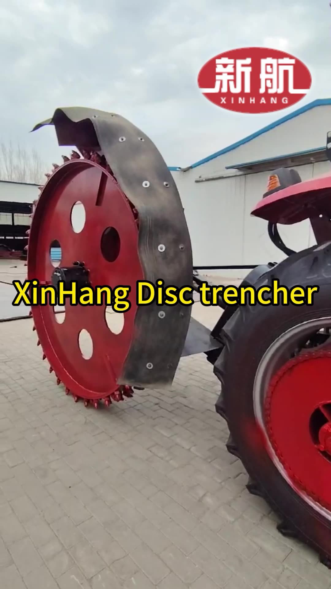 Tractor Drive Disc Trencher Laying Underground Cables Machine Rock ...