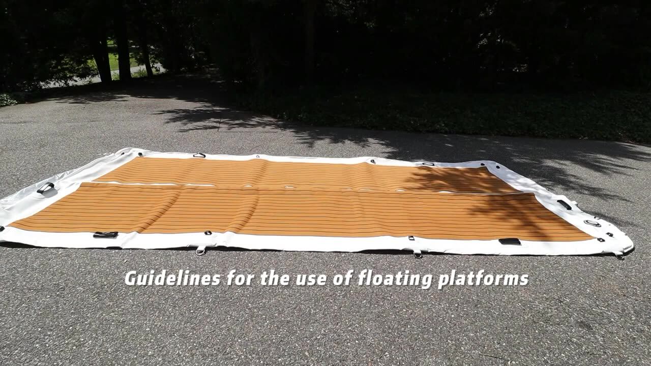 Wood Grain Drop Stitch Sun Deck Inflatable Floating Dock Yacht Swim ...