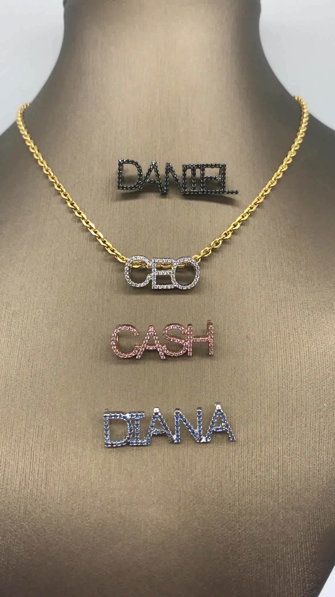 Custom Jewelry Ice Out Name Chain Bubble Letter Pendant - Buy Bubble ...