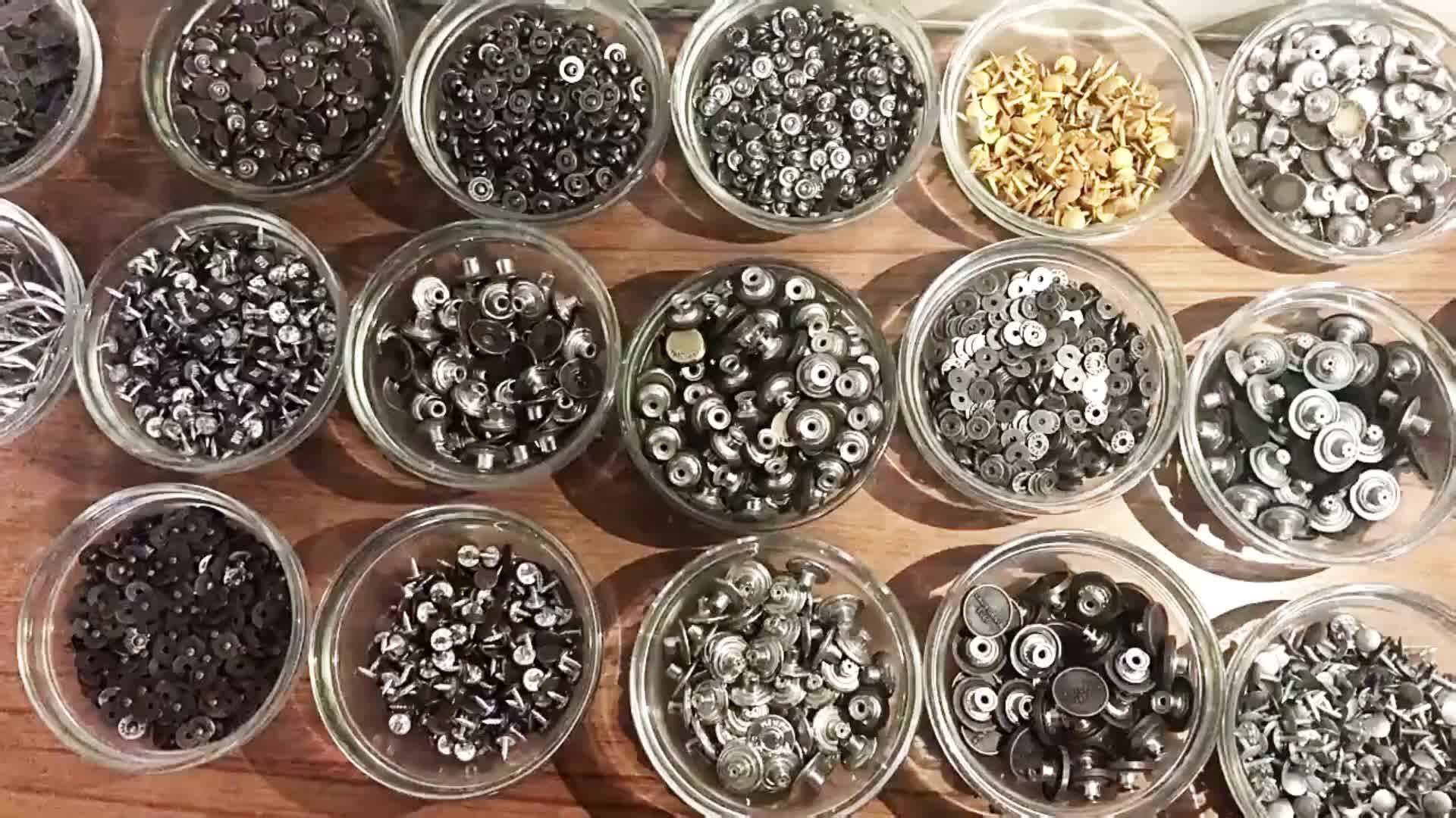 Custom Logo Brass Metal Gold Silver Denim Jeans Buttons And Rivets For ...