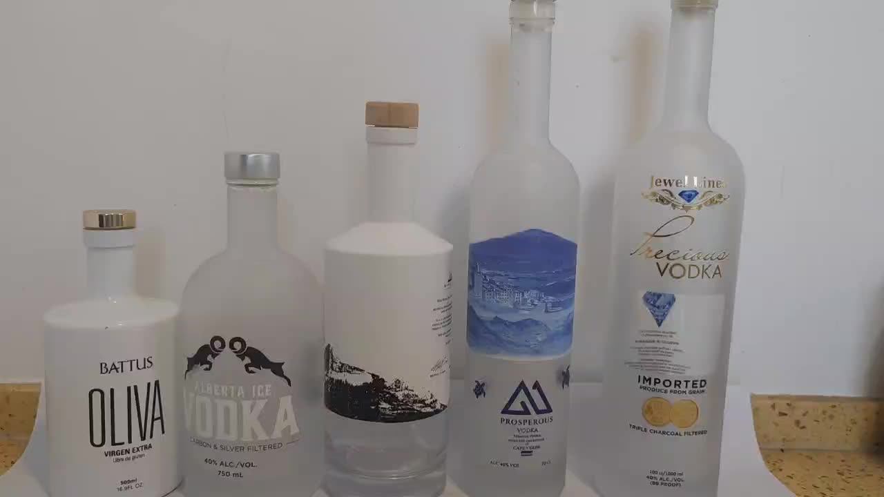 Custom Label Frosted Liquor Bottle Bottles 200ml 375ml 500ml 700ml ...