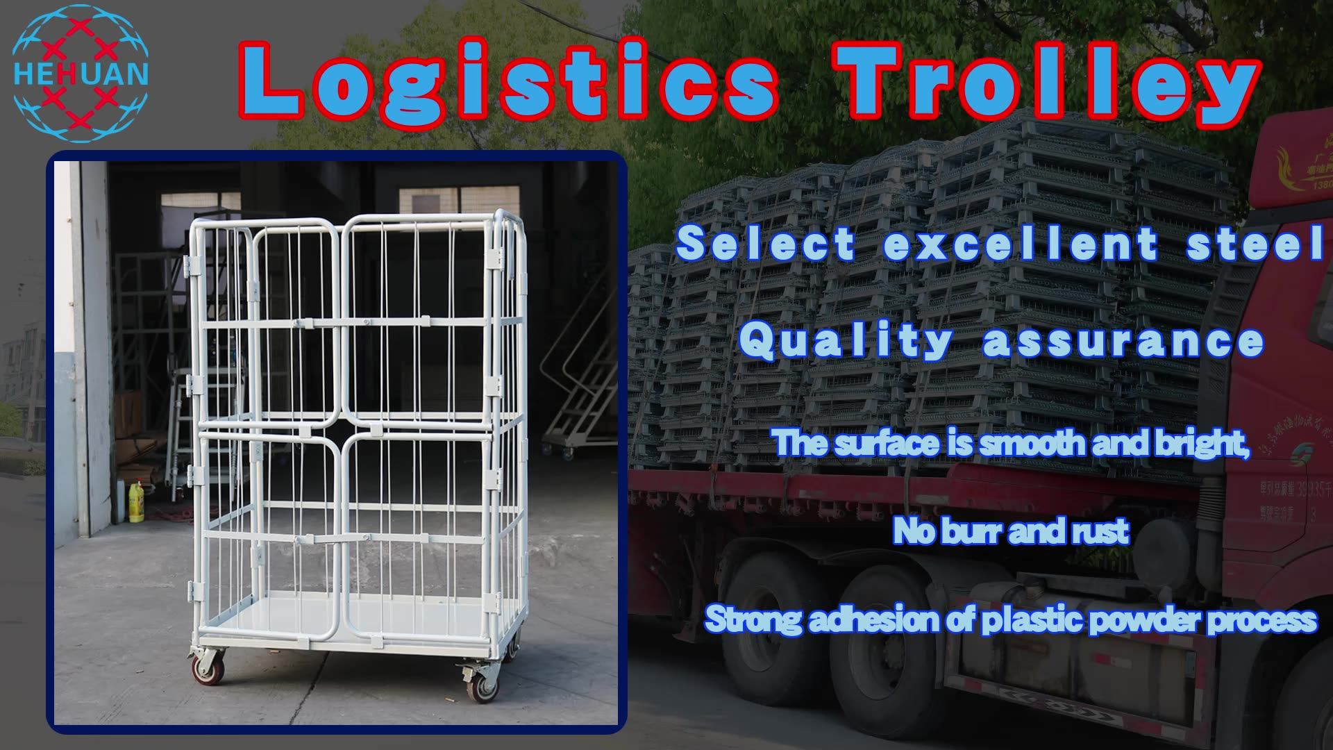 Factory Price Portable Transport Cargo Trolley Cart Metal Roll ...