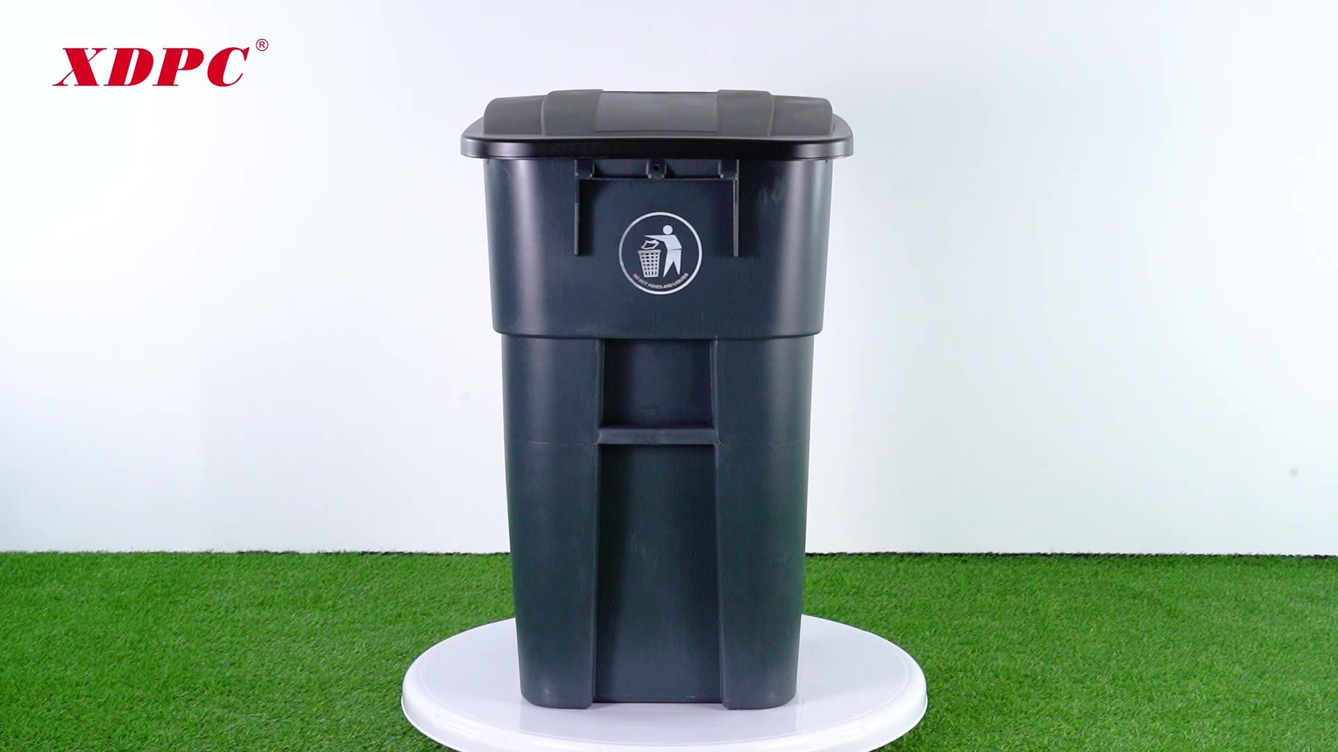 Mobile 200l Outdoor Street Plastic Trash Can Garbage Container Bin ...