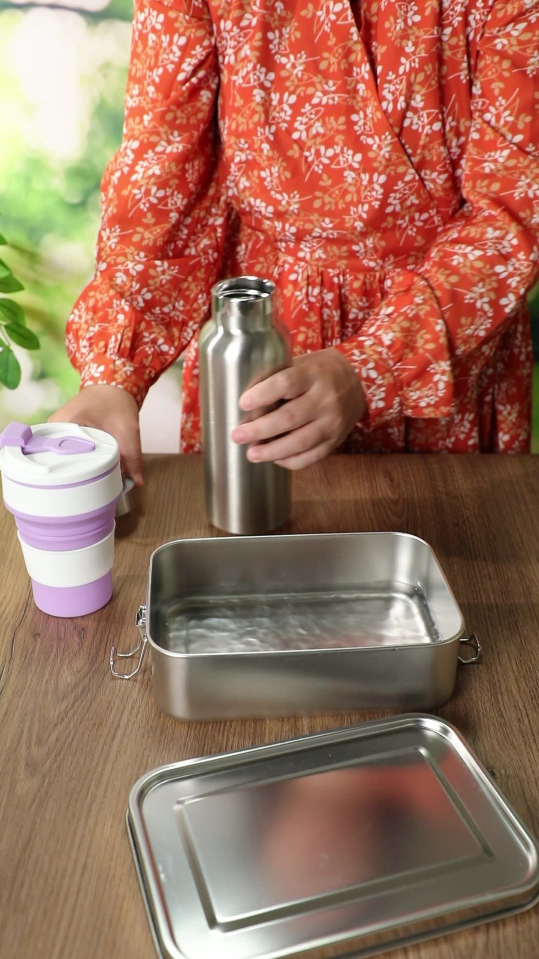 Stainless Steel Cylinder Camping Food Storage Container Stainless Steel ...