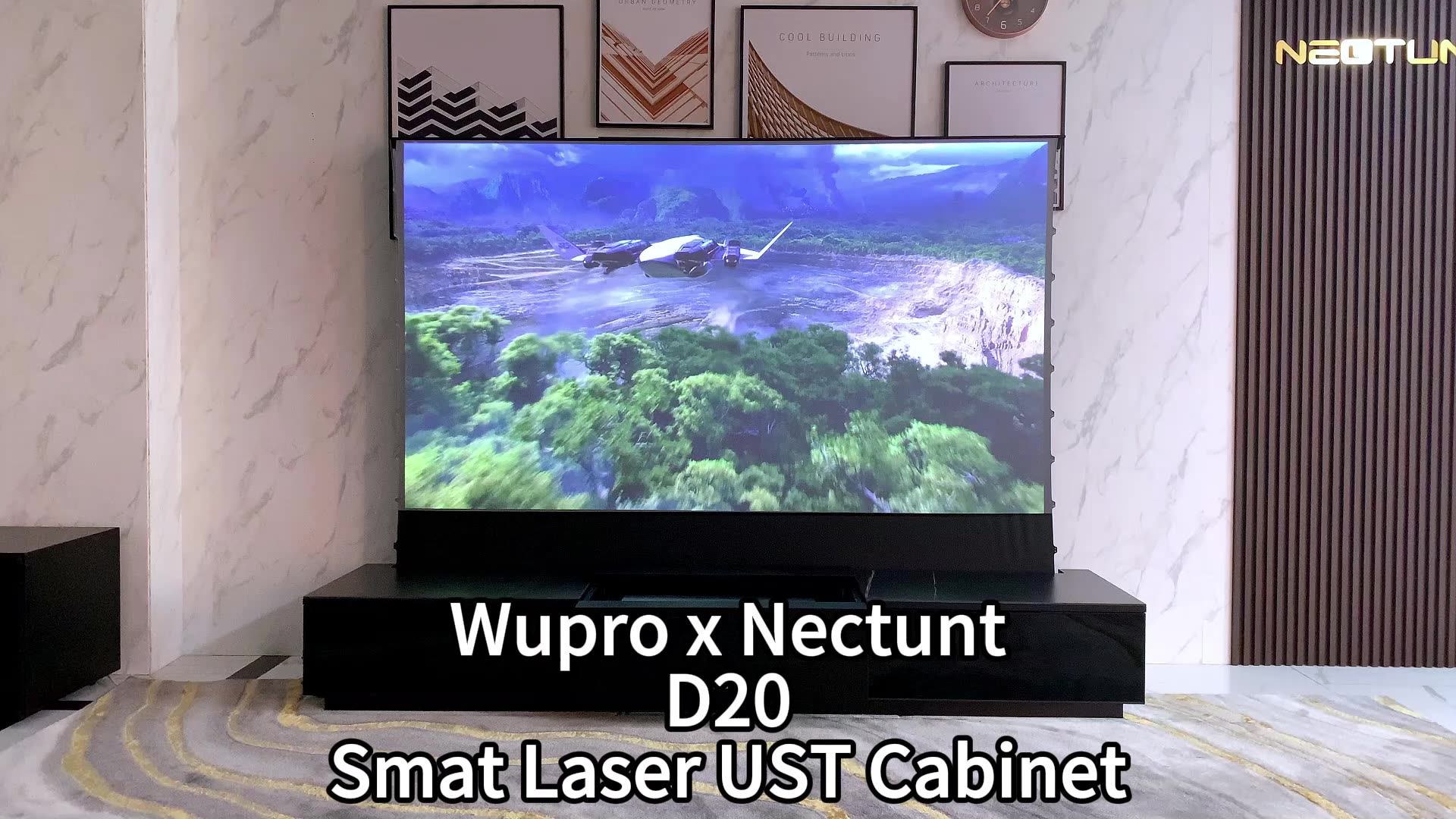 2024 New Launched Wupro X Nectunt Laser Tv Cabinet 100/120inch Smart Invisible Home Cinema ...