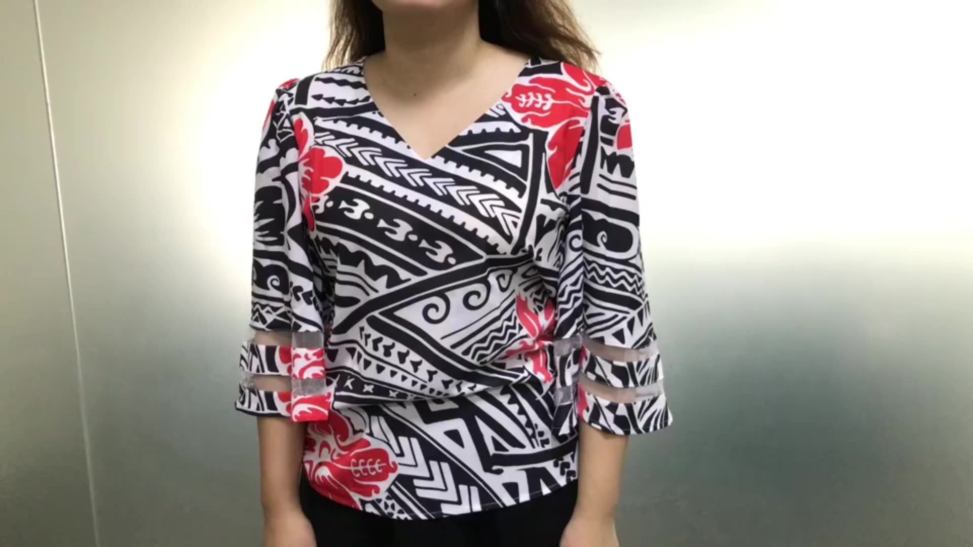 Latest Design Tapa Tradition Print V-neck Sexy Women T-shirt Polynesian ...