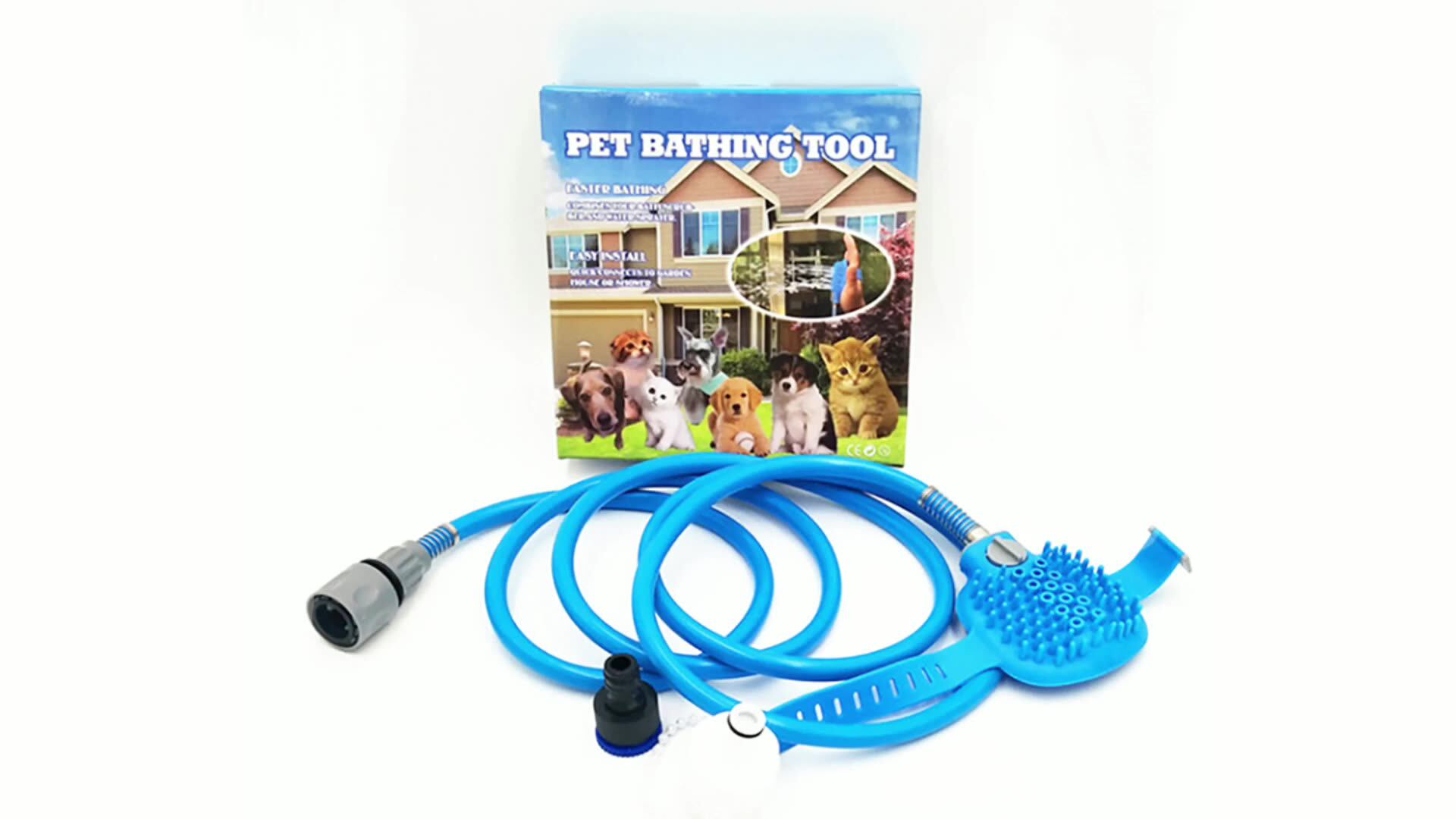 Dog Bathing Supplies Sprayer Scrubber Pet Grooming Tool Dog Bath Brush ...