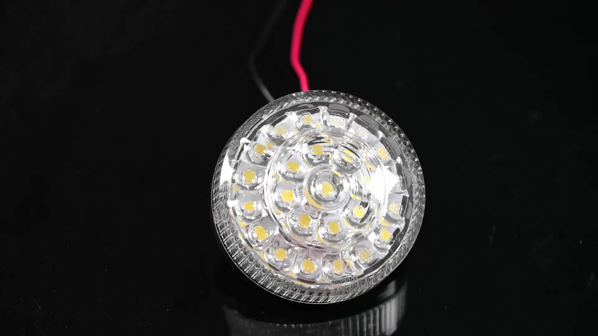 Round Led Motorcycle Combination Lights Red/amber/white Waterproof Ip65 ...