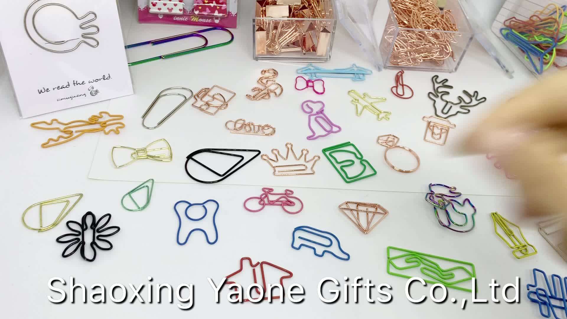 Pink Butterfly Shaped Paperclip Cute Metal Paper Clip Cucurbit Bookmark ...