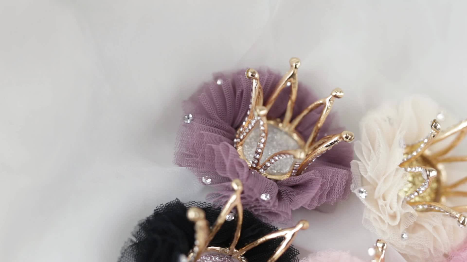 Wholesale Tiara Crowns For Kids Hair Bow Clips Birthday Tulle Crown ...