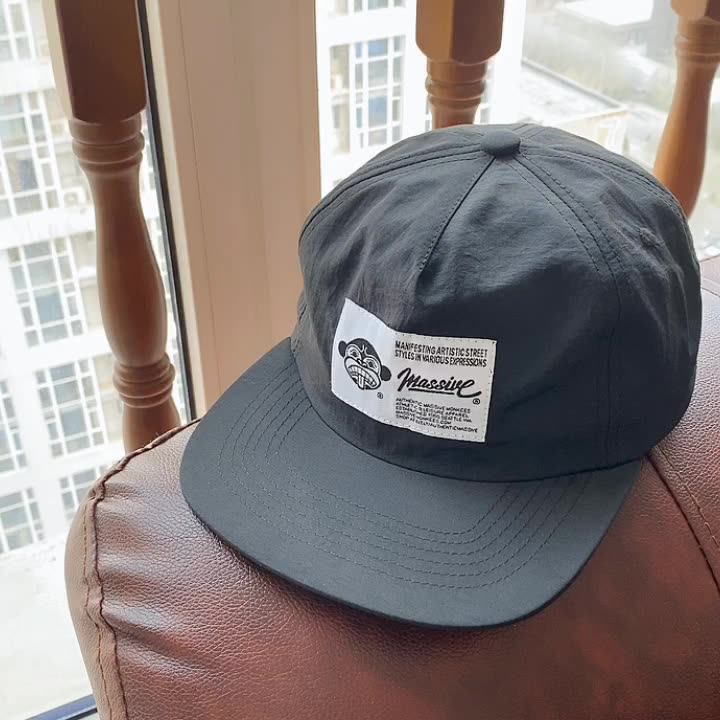 5% Off Custom Waterproof Hat Nylon Snapback Cap With Woven Label Logo ...