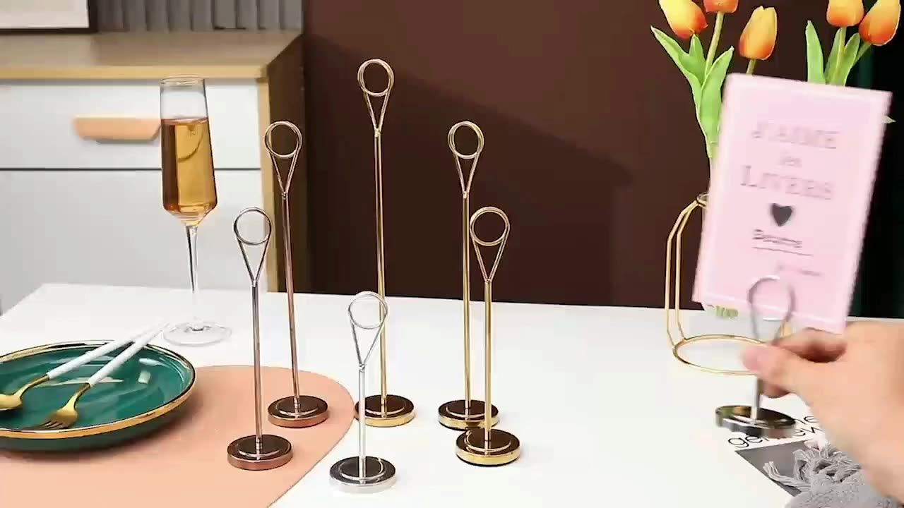 Stainless Steel Menu Card Clip Table Number Seat Marker Stand Holder ...