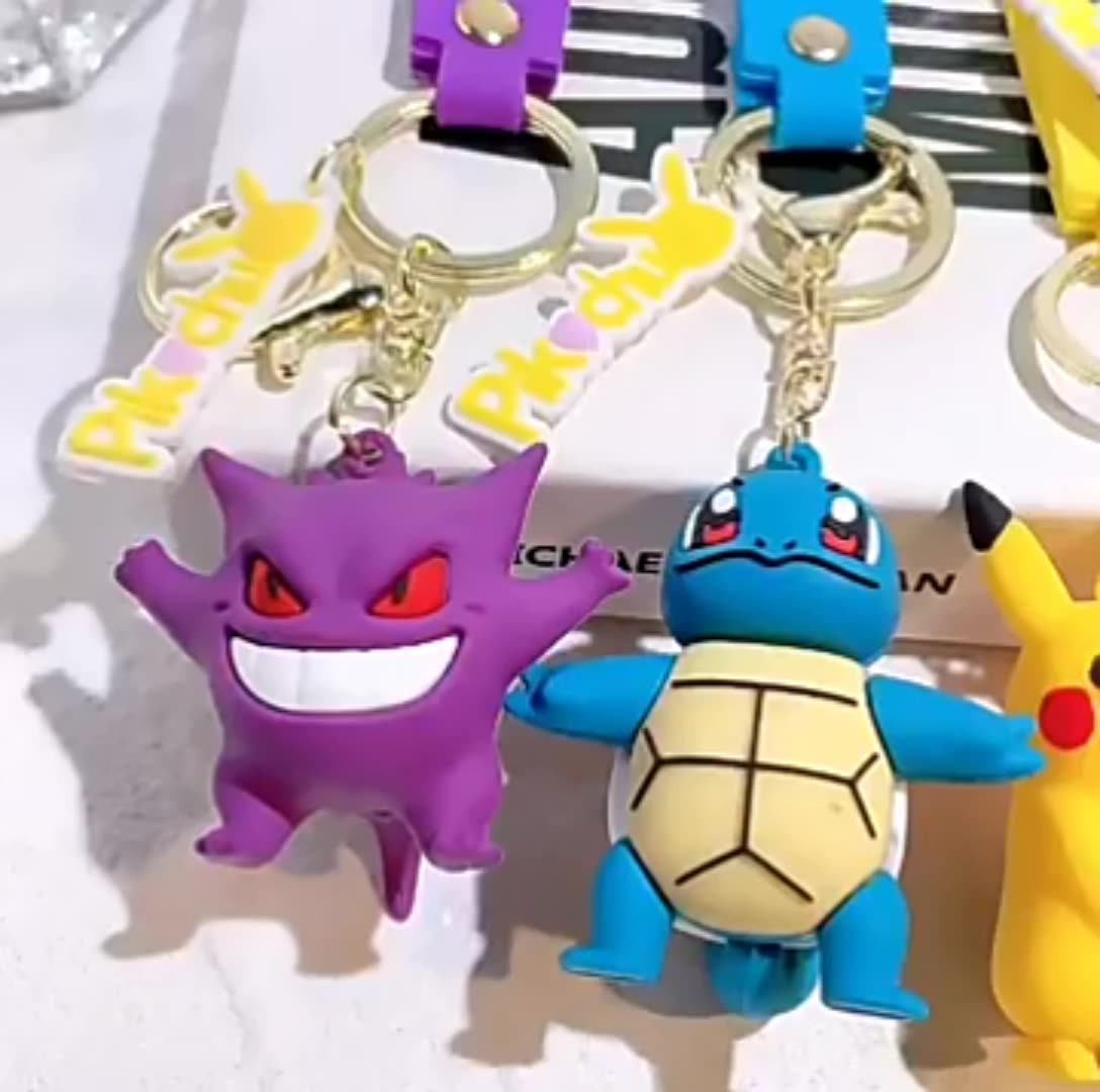 3d Pvc Cute Anime Promotional Pokemoned Keychain Keyring Silicon Custom ...