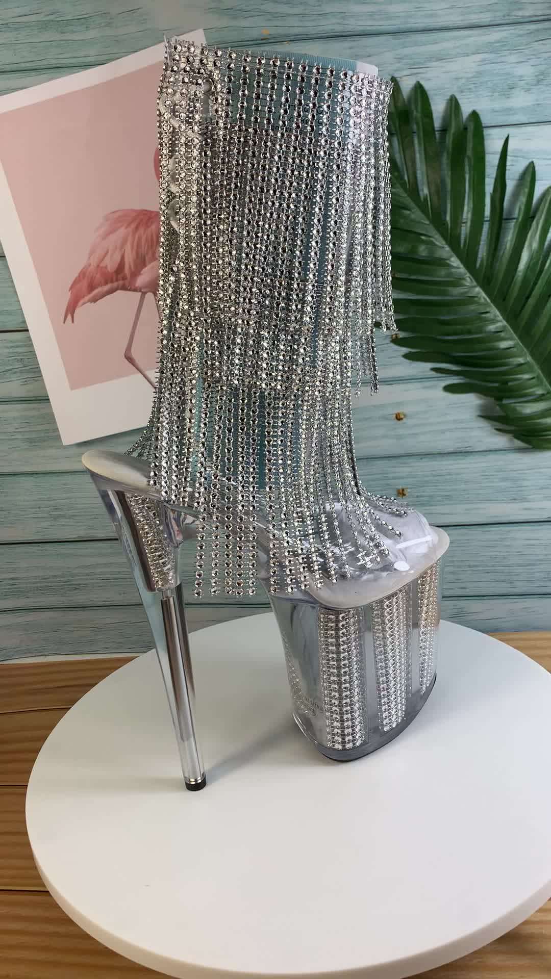 Sexy 17cm Thick Bottom Waterproof Platform Ultra High Heel Pole Dancing ...