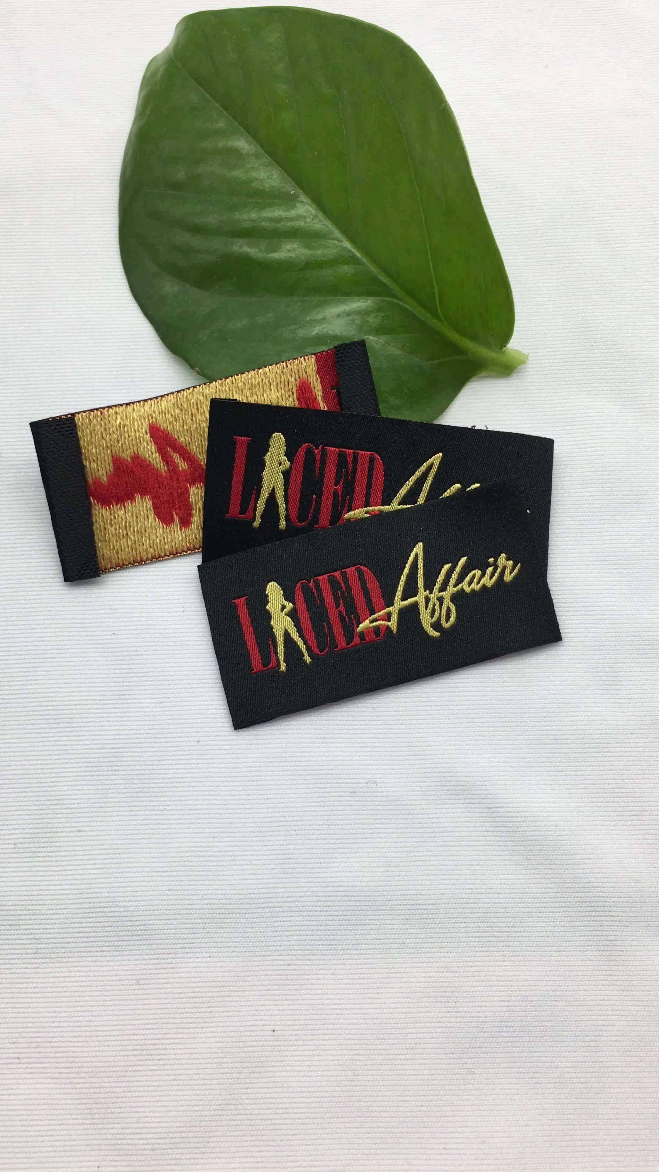 Custom Woven Sewing Label End Fold Woven Label Embroidery Machine For ...