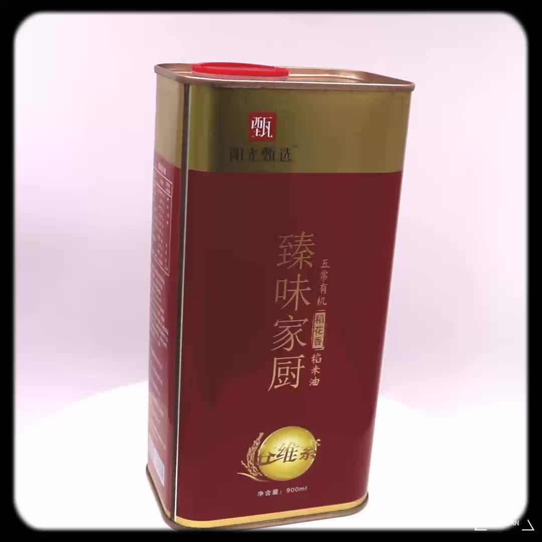 5l Large Capacity Olive Oil Rectangular Tin Can Cooking Oil Tin ...