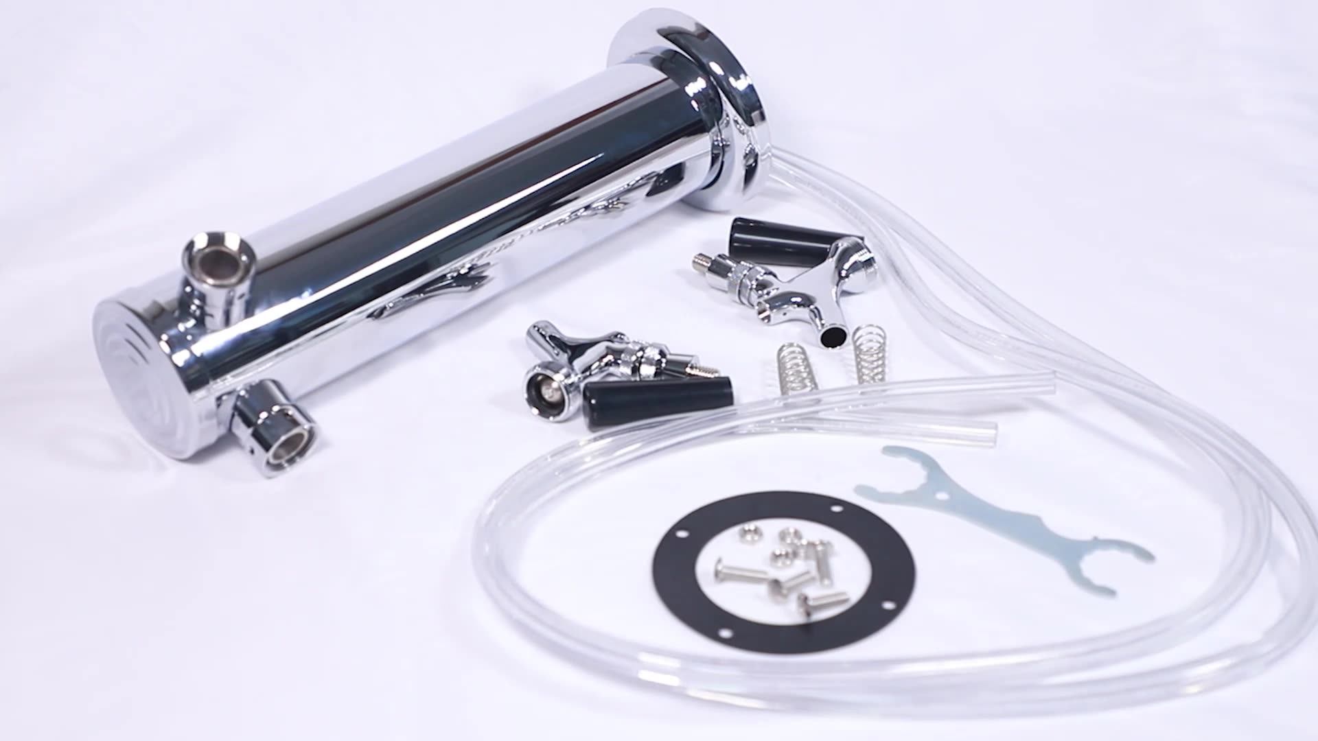 Homebrew Draft Beer Dispenser Tower Double Tap Copper Chrome Beer Tower With Stainless Steel ...