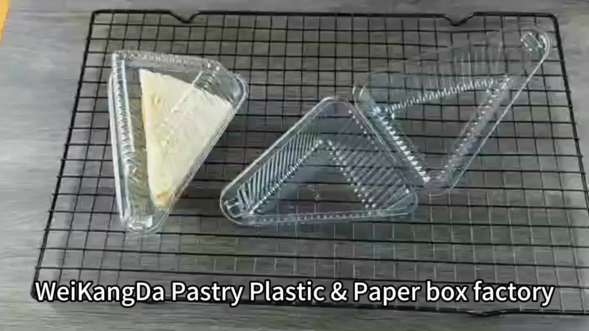 Cheesecake Sandwich Container Mini Box Clear Plastic Single Bakery Cake ...