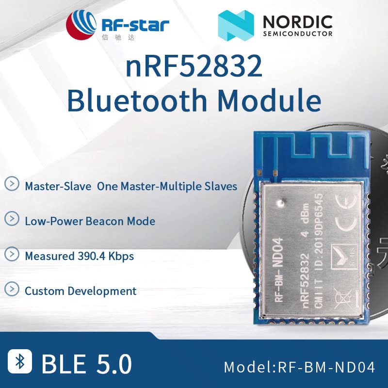 Nordicr Nrf52832 Module Gpio Low Power Consumption Long Transmission Distance Ble 5 Module