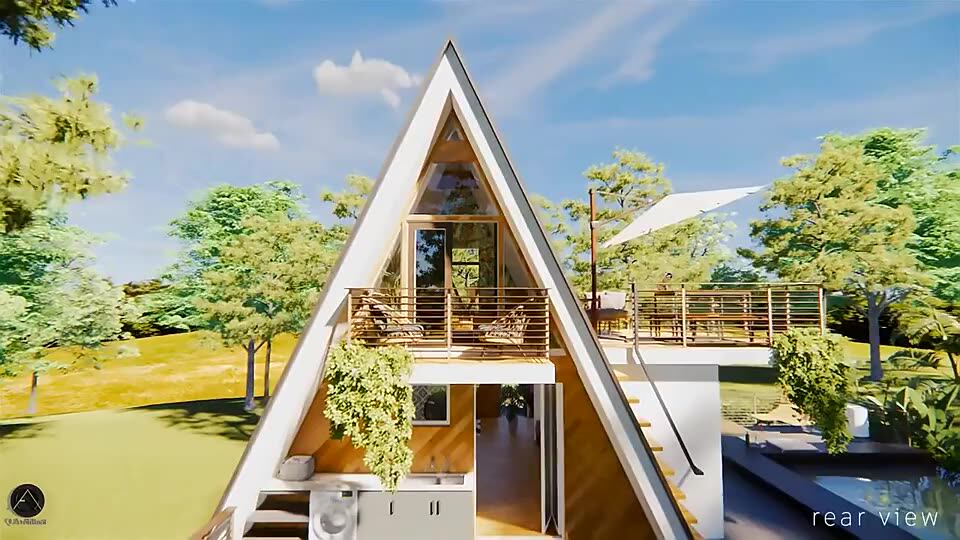 A Frame Triangular House Two Bedroom Modular Ready Made Mobile Prefab ...