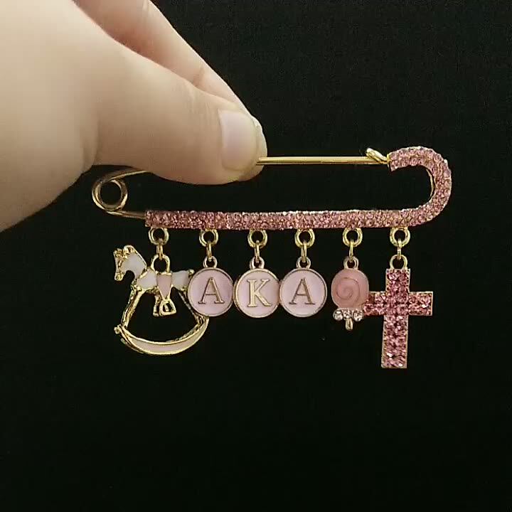 4 Cm Pin For Kids Big Pin Pink Blue Rhinestone Small Islam Allah Charms ...