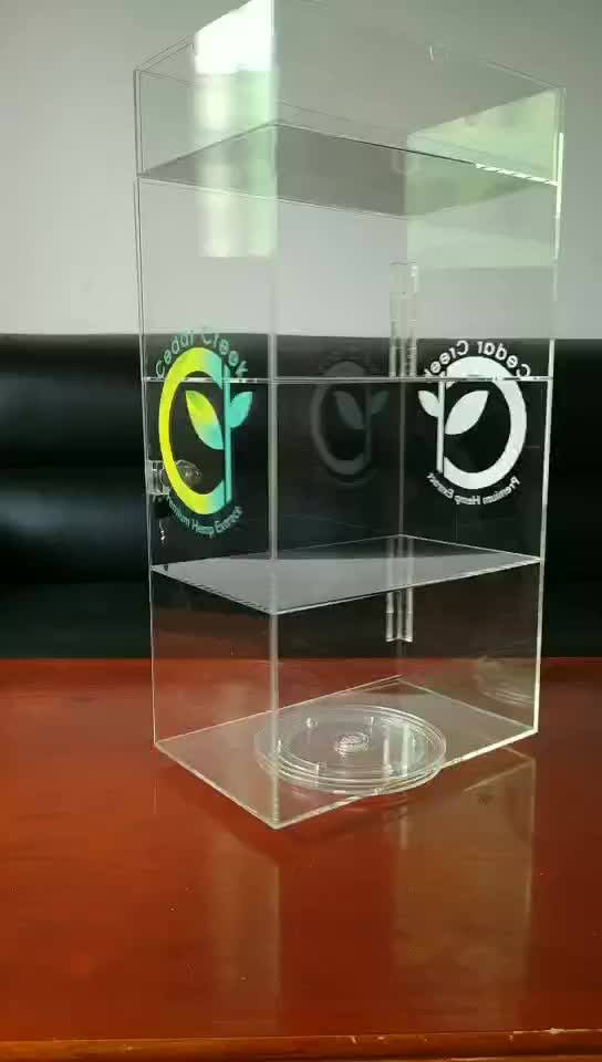 Wholesale Clear Acrylic Hemp Display Cabinet Rotating Counter Display ...
