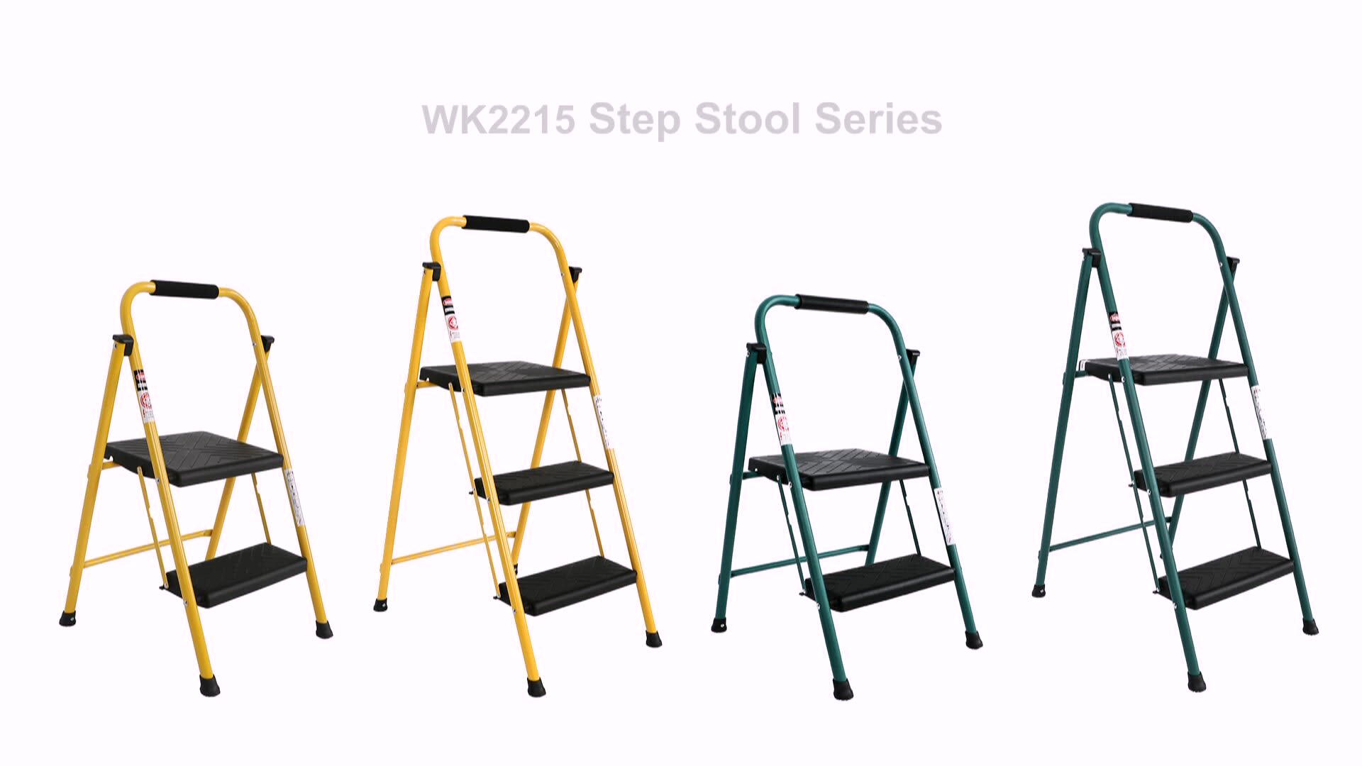 Ansi 225lb Load Capacity Steel Frame 2 3 Step Stool Portable Metal ...