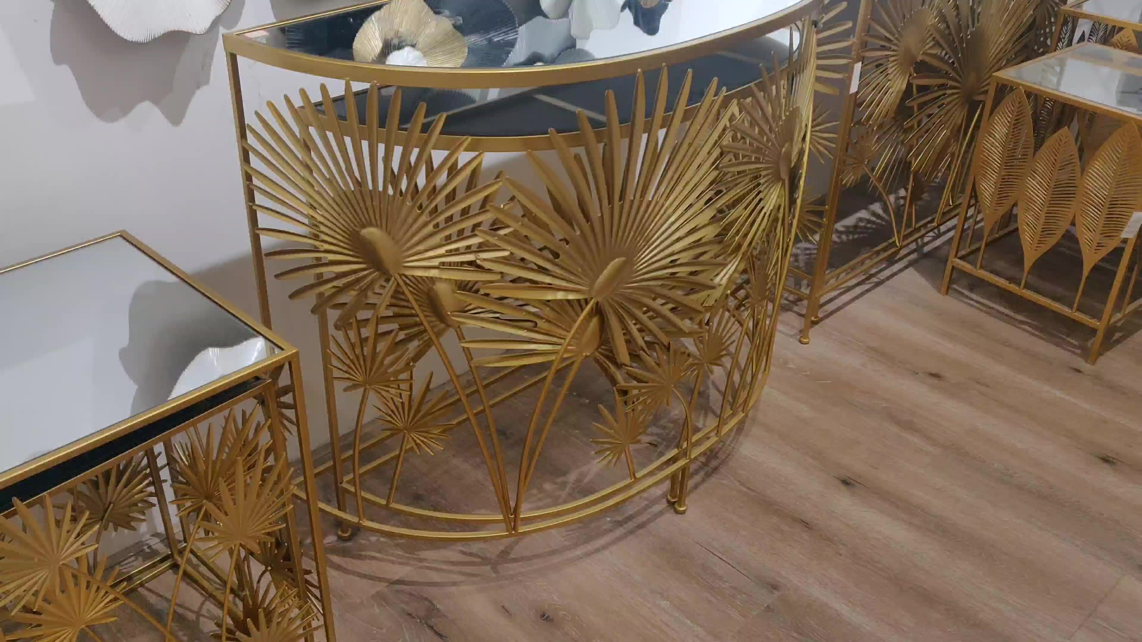 Simple Golden Long Table Console Color Fallen Leaf Table Corner - Buy ...