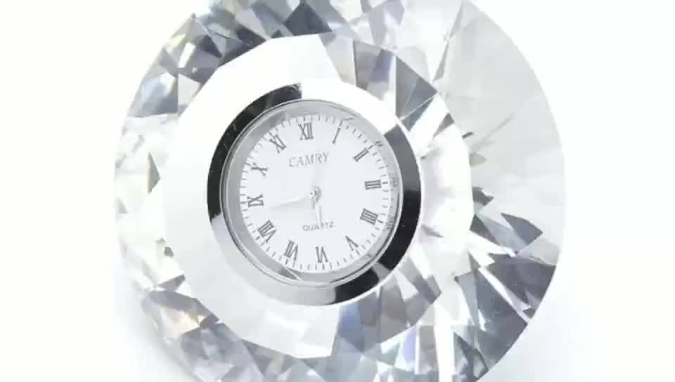 Crystal Clock For Office Desk Decoration Cheap Gifts Diamond Shape ...