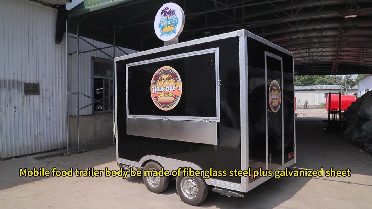 Long Size Food Truck Mobile Dining Car Hot Dog Food Cart Burger Trailer ...
