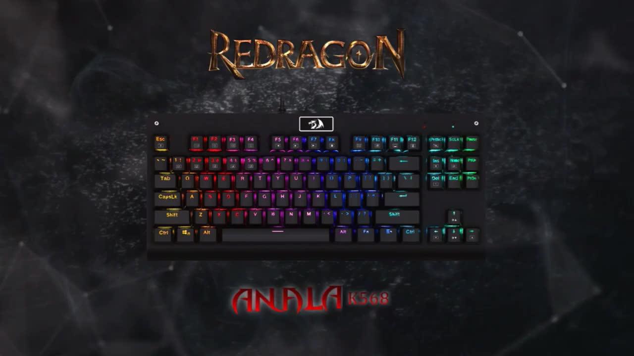 Redragon K568 Wired 87 Keys Blue Switch Rgb Led Ergonomic Mechanical ...