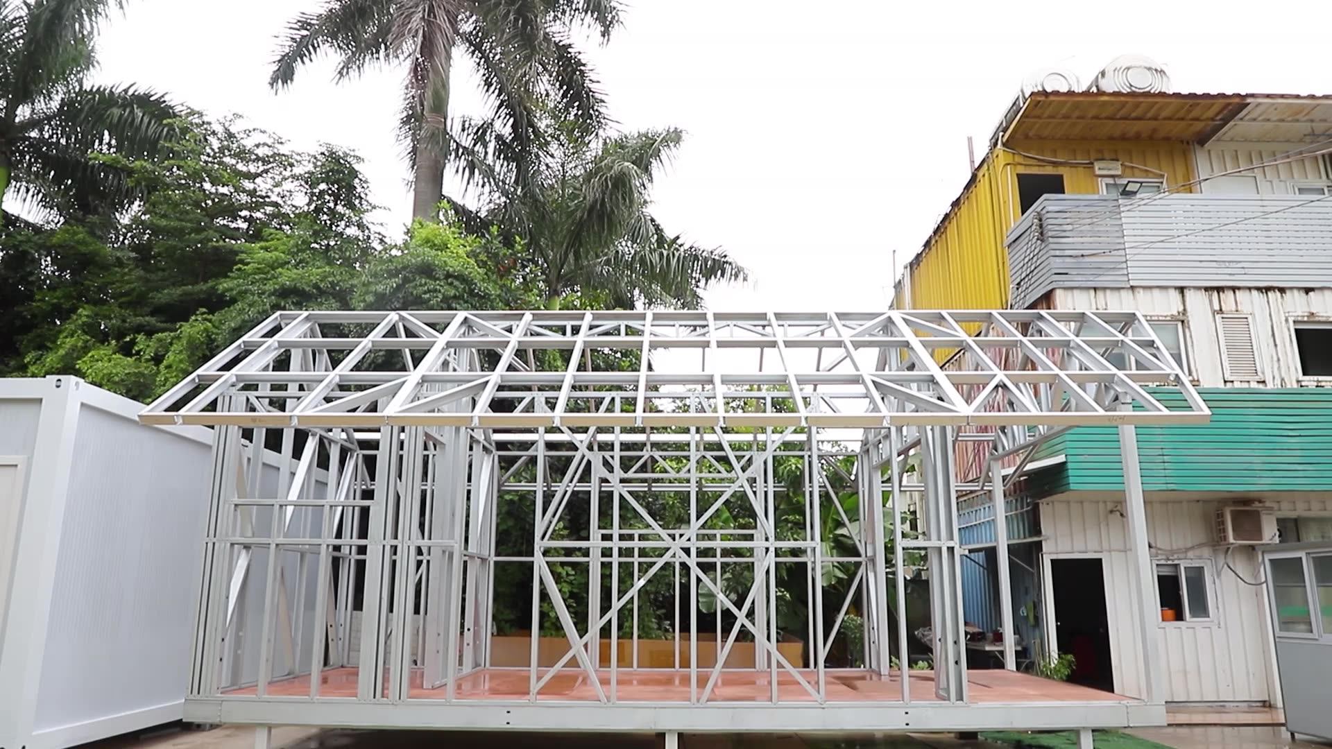 High Quality Light Steel Structure Frame House Two Storey Prefab House Modular Homes ...